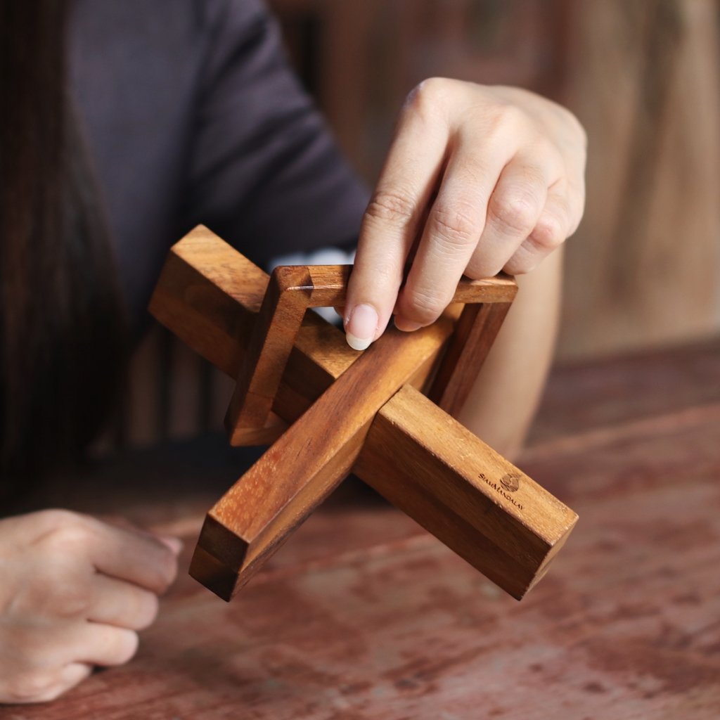 Mysterious X - Wood Cross Puzzle or Duallock Cross