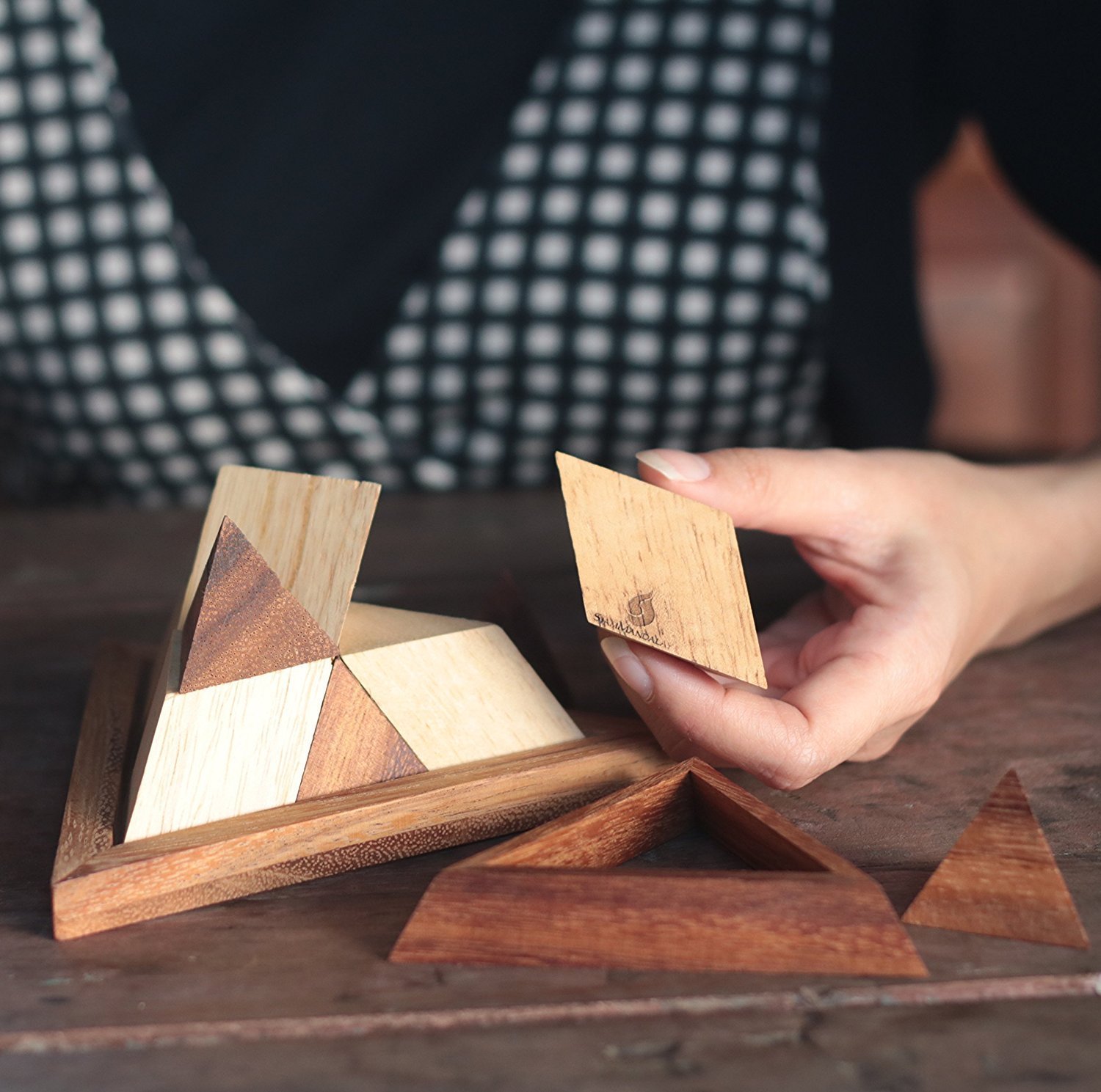 Wooden Pyramid Puzzle - Assembly Triangle Puzzle | Free Shipping