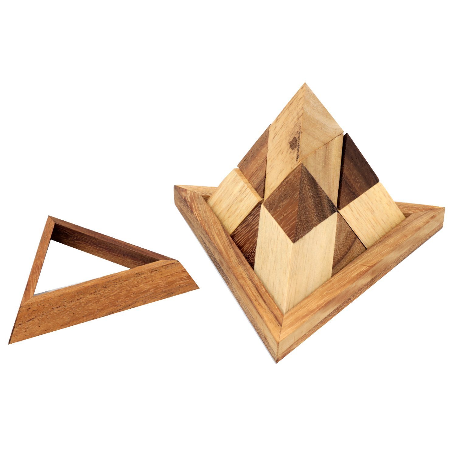 Wooden Pyramid Puzzle - Assembly Triangle Puzzle | Free Shipping