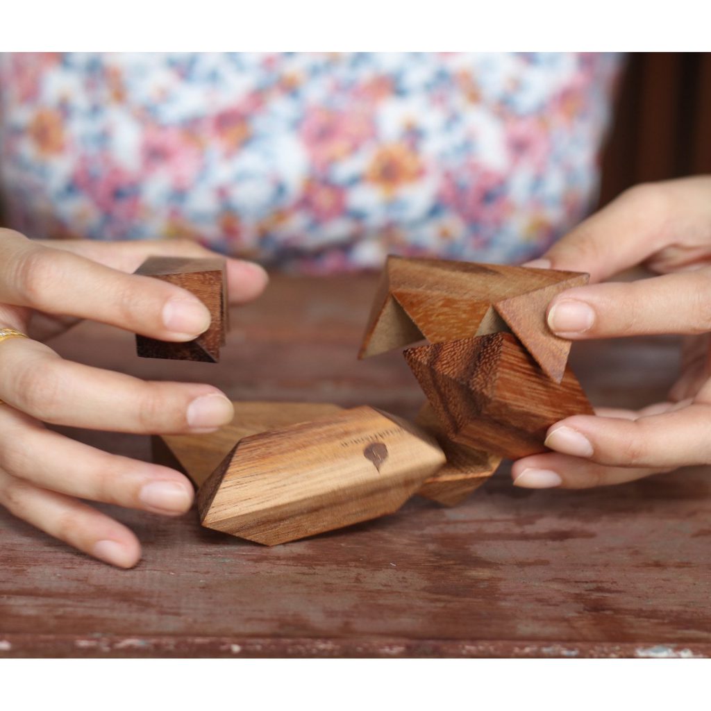 Wooden Star Puzzle - 3D Shooting Star Brainteaser | SiamMandalay