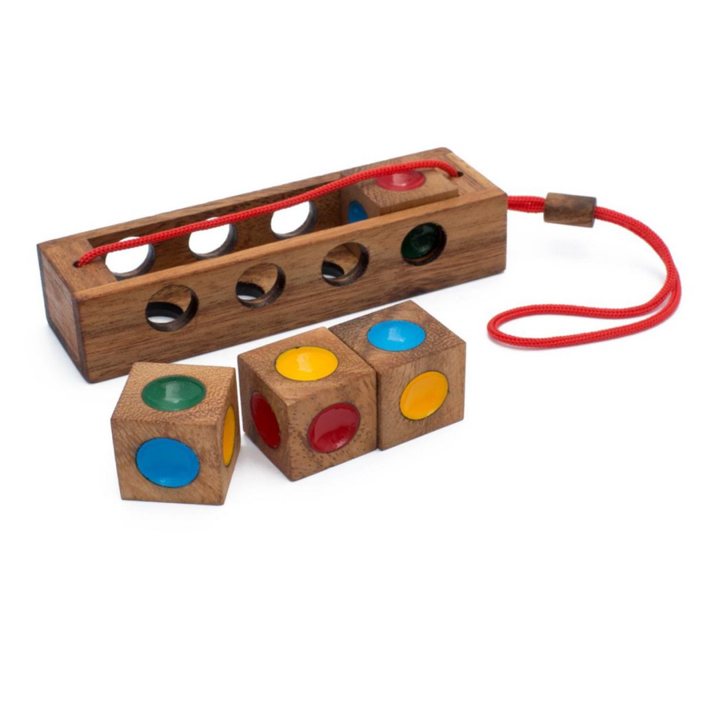 Traffic Lights Puzzle | Four Color Cubes Puzzle | Wood