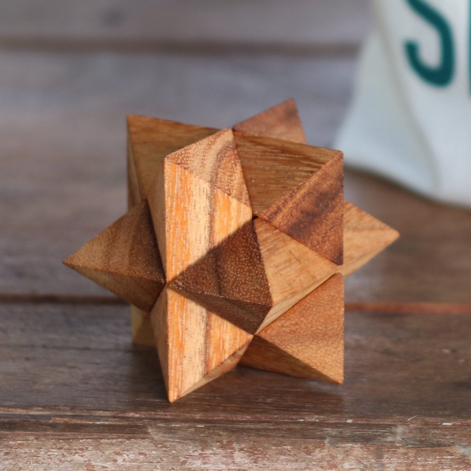 Wooden Star Puzzle - 3D Shooting Star Brainteaser | SiamMandalay