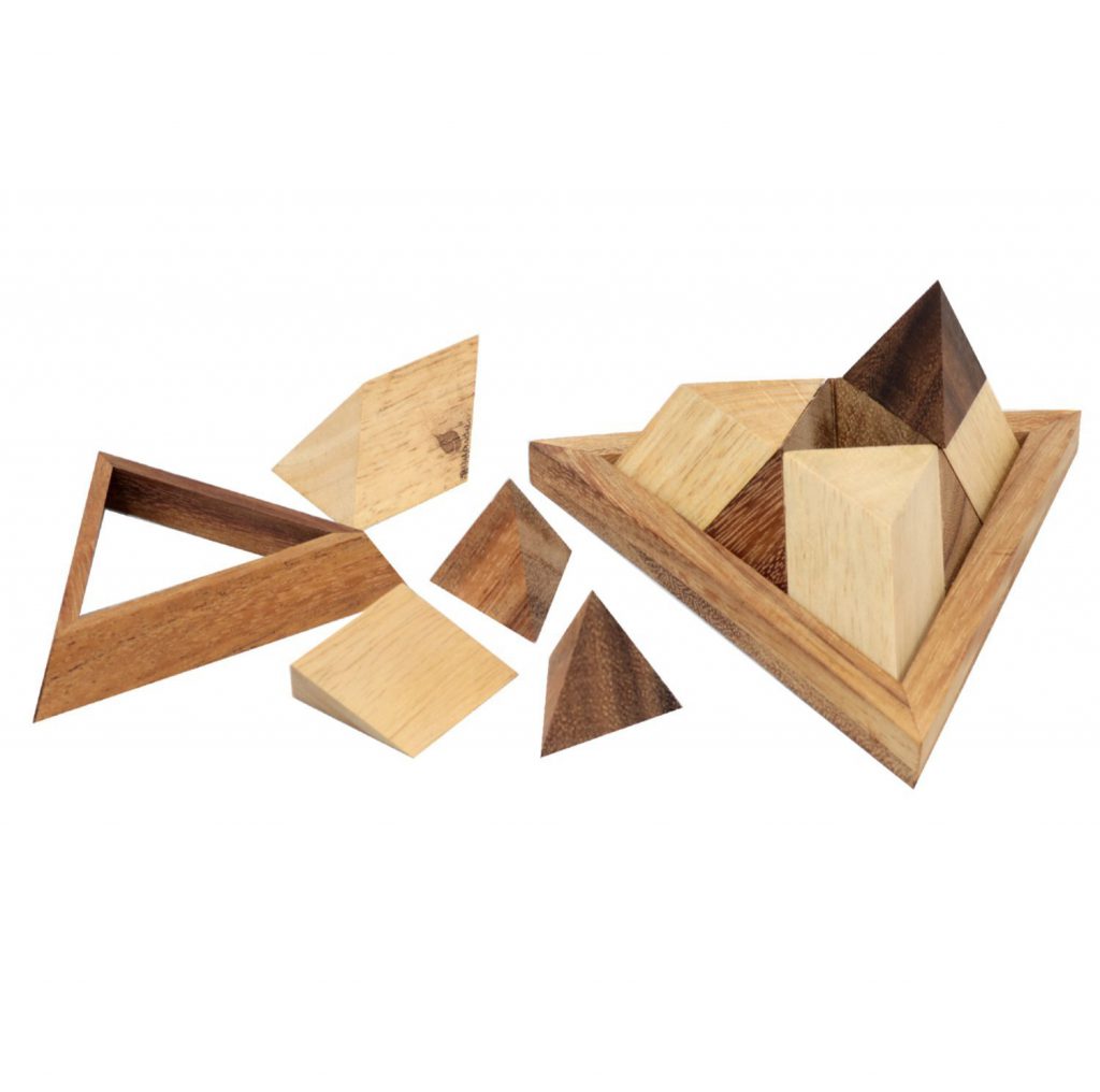 Wooden Pyramid Puzzle - Assembly Triangle Puzzle | Free Shipping
