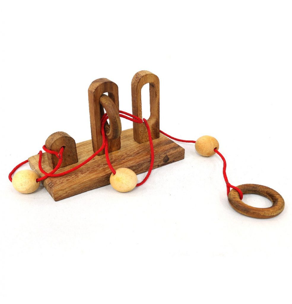 Ring String Puzzle | Wooden Oliver String Puzzle | Rope Puzzle