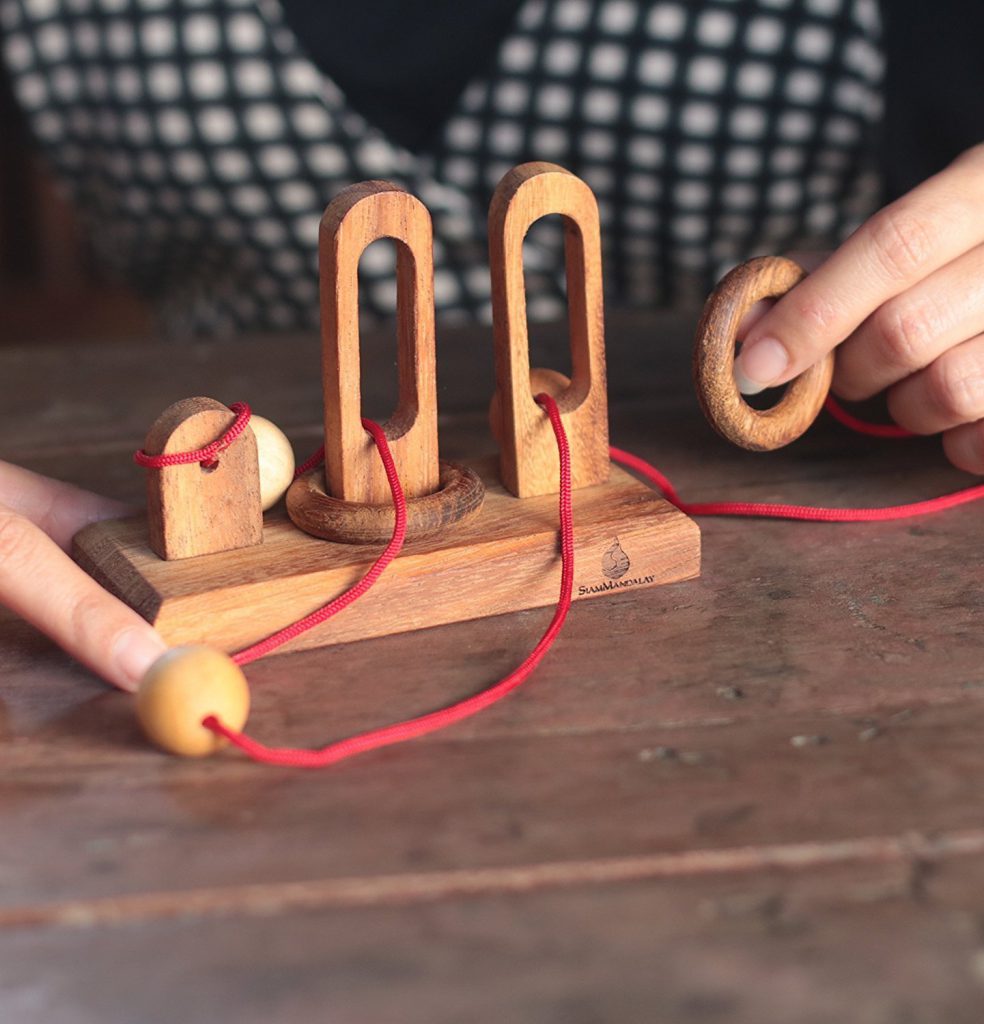 Ring String Puzzle | Wooden Oliver String Puzzle | Rope Puzzle