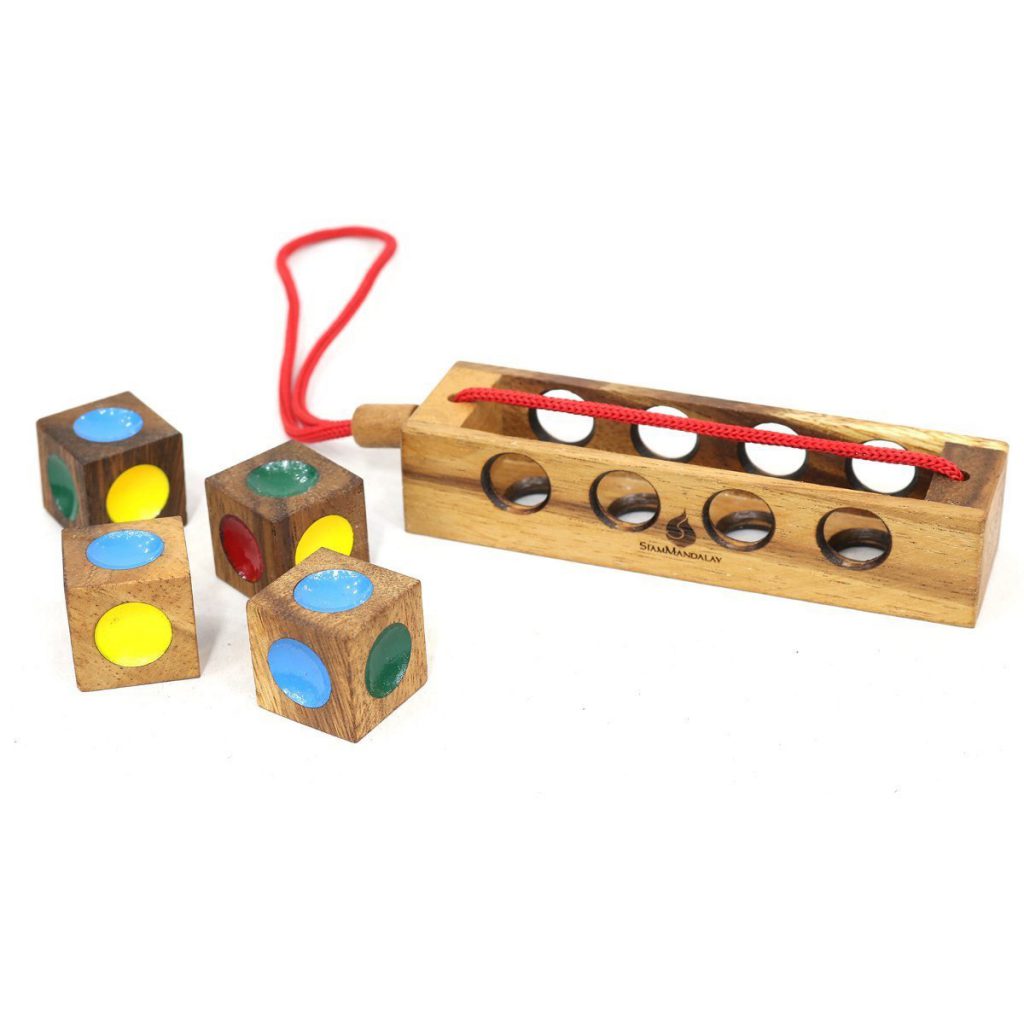 Traffic Lights Puzzle | Four Color Cubes Puzzle | Wood