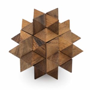 Wooden Star Puzzle - 3D Shooting Star Brainteaser | SiamMandalay