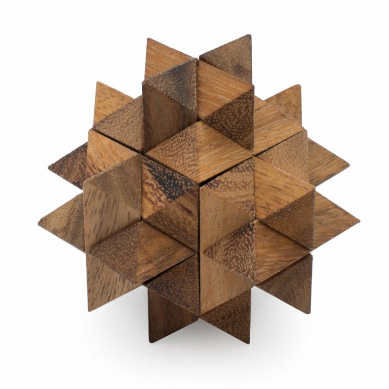 Wooden Star Puzzle - 3D Shooting Star Brainteaser | SiamMandalay