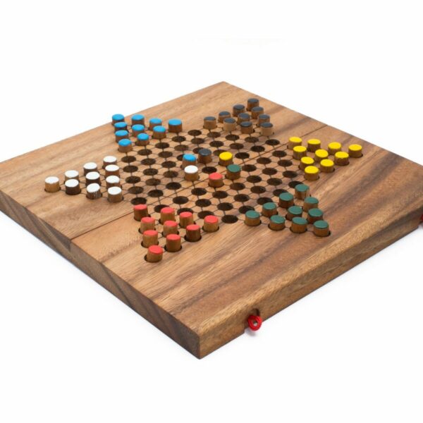 Chinese Checkers Set | Wooden Star Halma Game | Tiao-qi