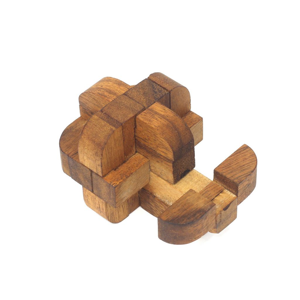 Neutron - an Unusual 6 Piece Wooden Burr Puzzle with Free Shipping