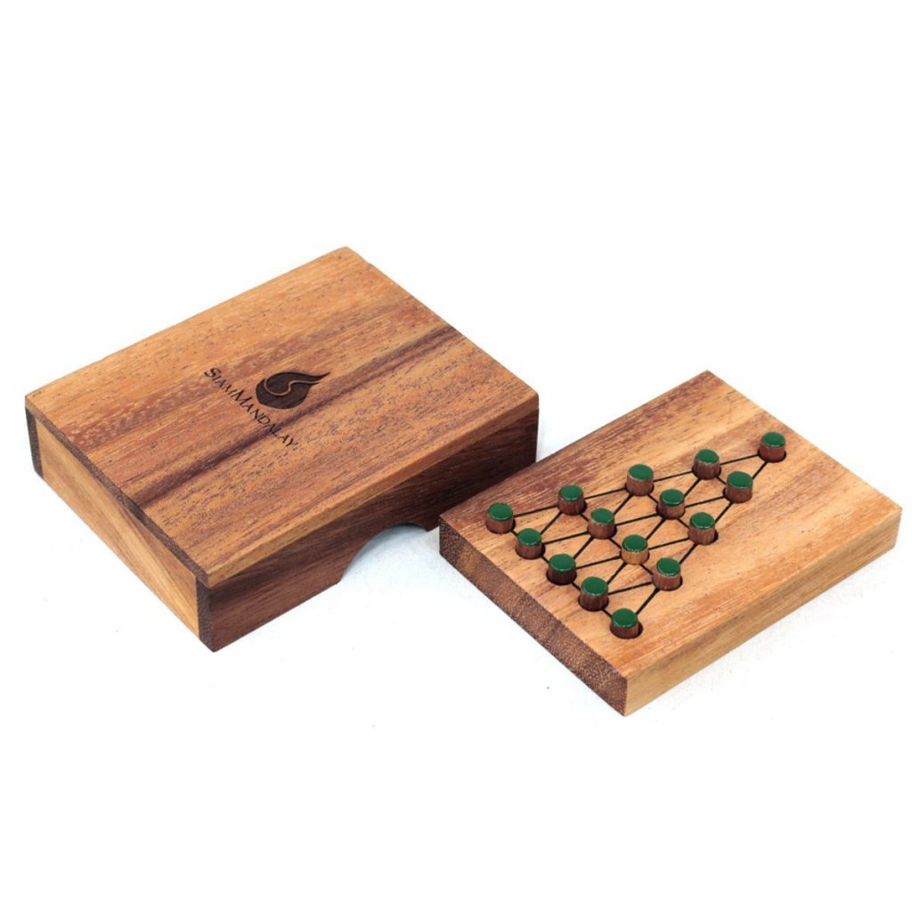 Wooden Solitaire: Triangle Peg Solitaire Game | SiamMandalay