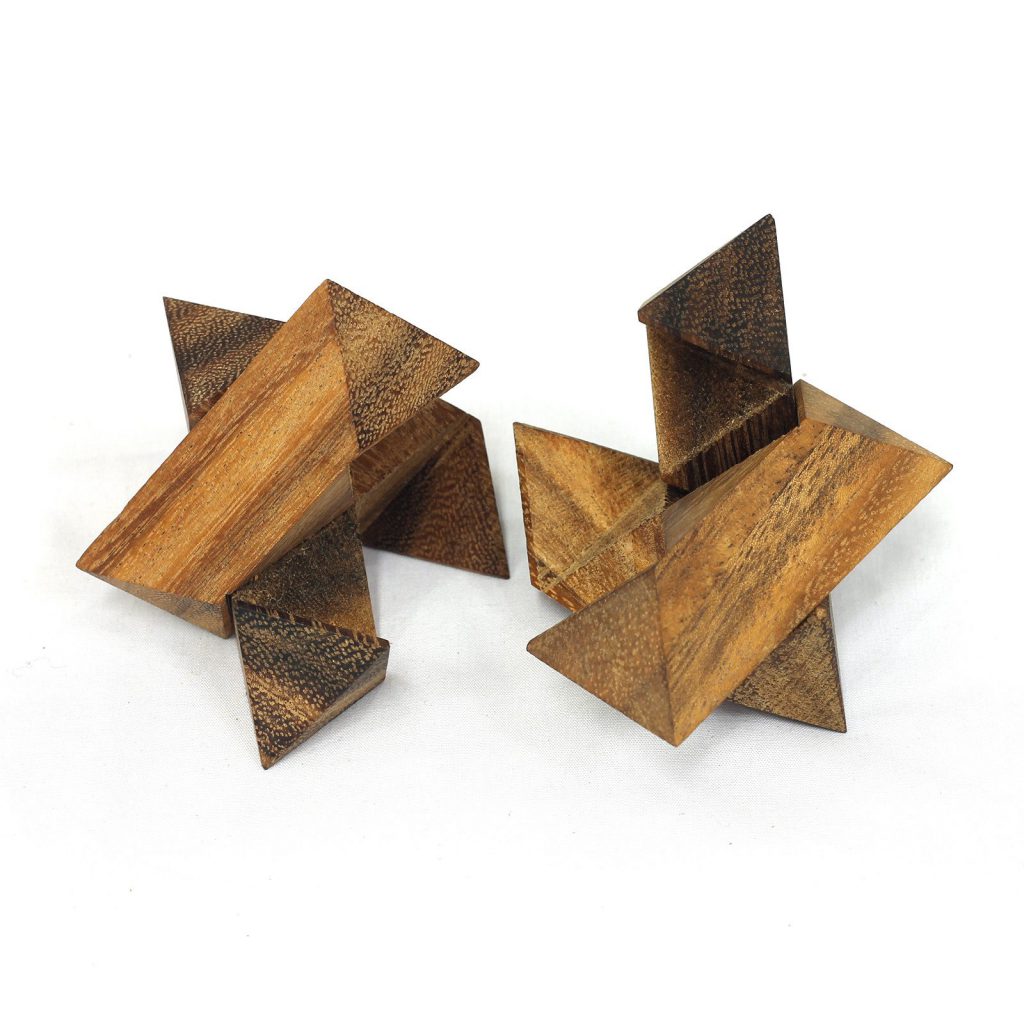 Wooden Star Puzzle - 3D Shooting Star Brainteaser | SiamMandalay