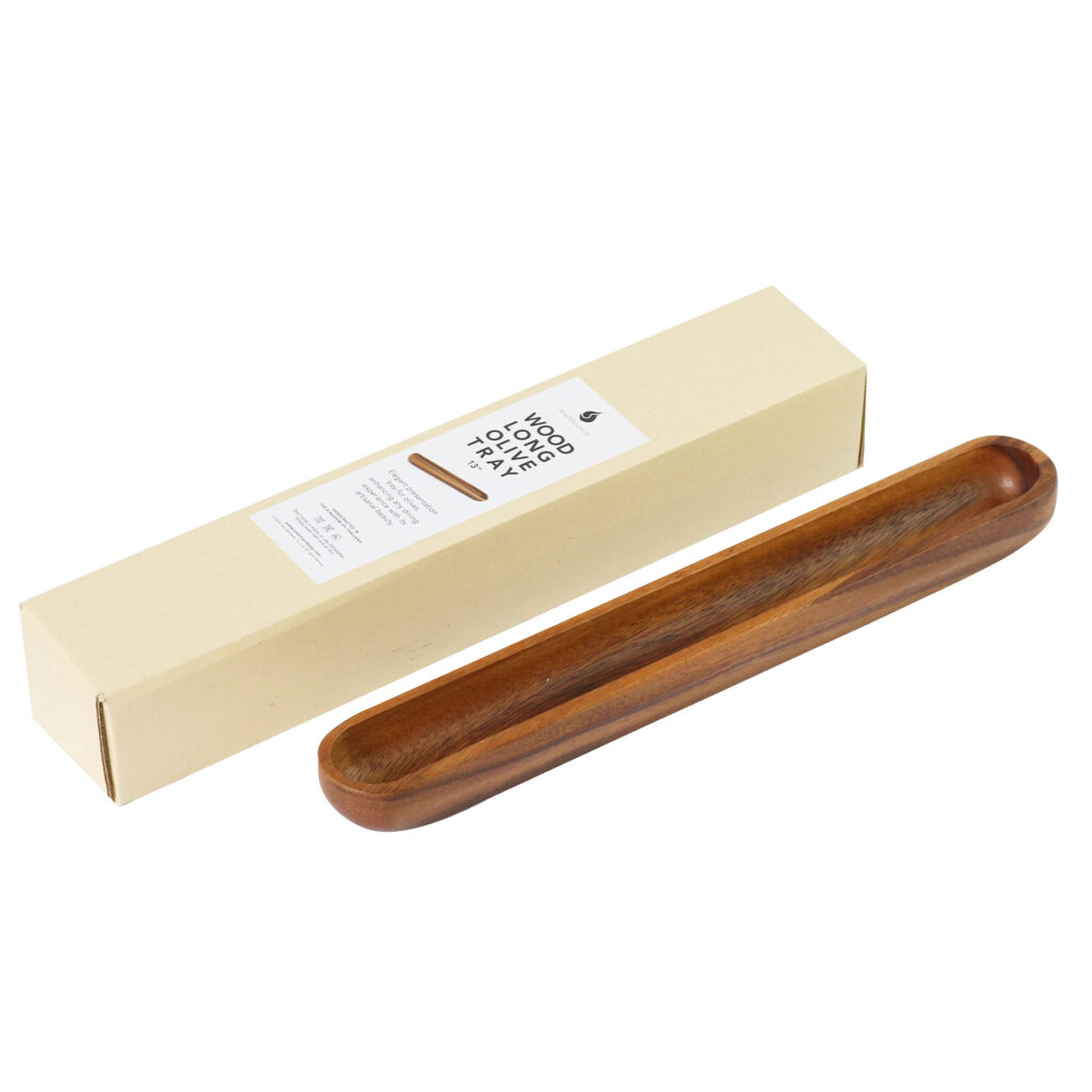 Wooden Olive Tray Handmade Acacia Wood Olive Plate Long Canoe Boat ...