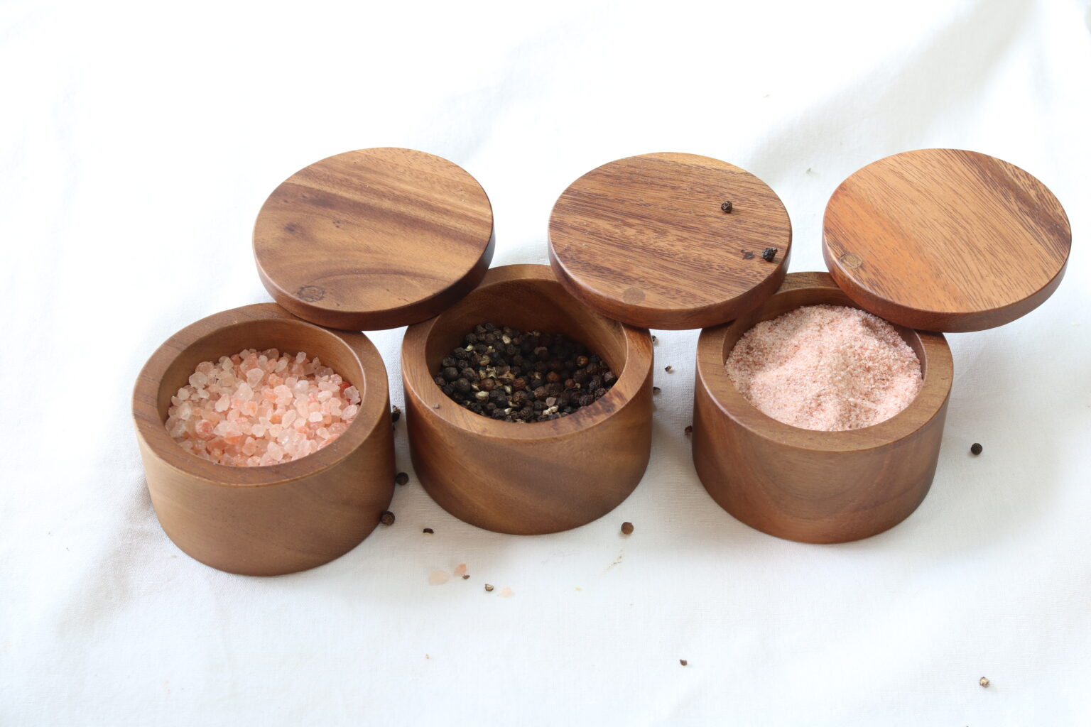 Wooden Salt Box or Storage Container with Swivel Lid