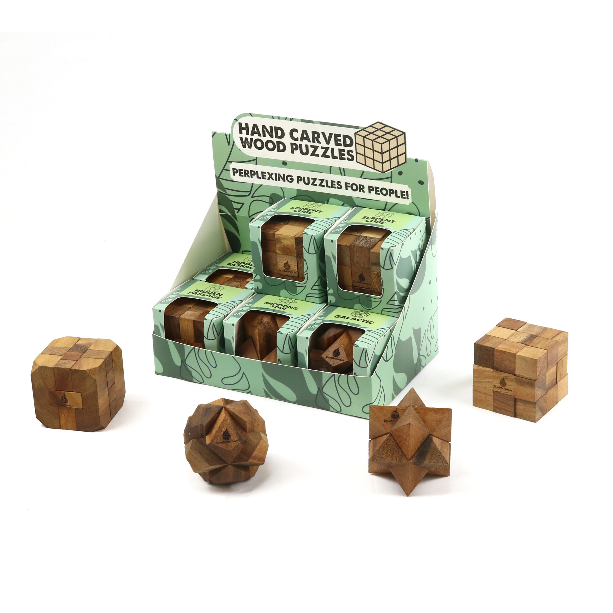 Curated Gift Box Puzzle Set: 12 Handmade Classic Wooden Puzzles ...